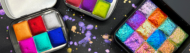 Watercolour Sets - palettes of Shimmer, Metallic, Colour Shift Paint ...