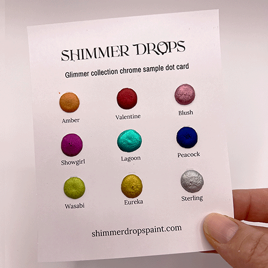Glimmer Sample Dot Card – Shimmer Drops Paint