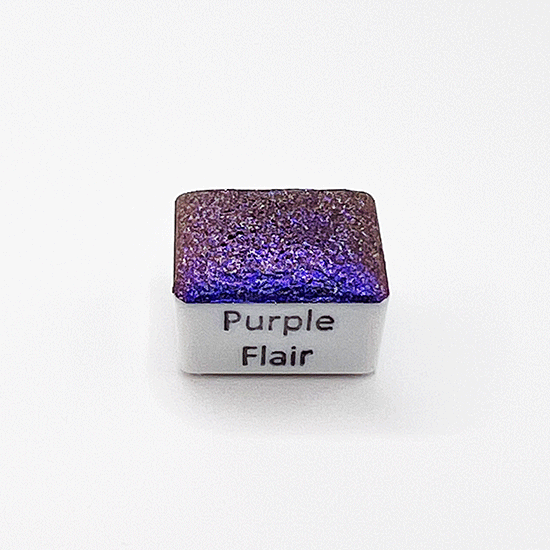 Purple Flair Holographic Watercolour Paint Half Pan – Shimmer Drops Paint