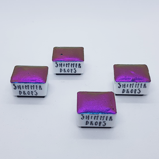 Eros Colour Shift Watercolour Paint Half Pan – Shimmer Drops Paint