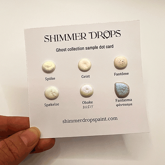 Ghost Sample Dot Card – Shimmer Drops Paint