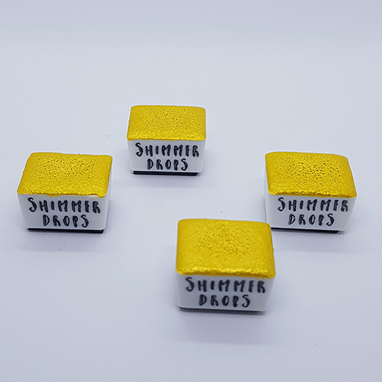 Lemon Shimmer Watercolour Paint Half Pan – Shimmer Drops Paint