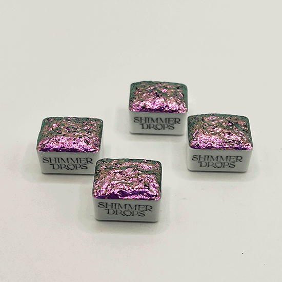 Peacock Ore Colour Shift Watercolour Paint Half Pan – Shimmer Drops Paint