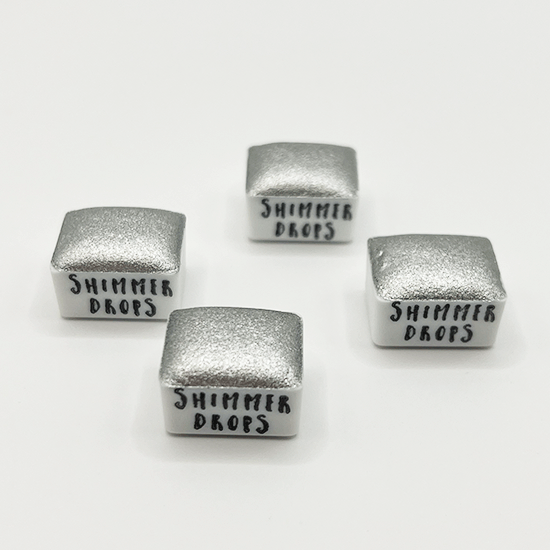 Sterling Shimmer Watercolour Paint Half Pan – Shimmer Drops Paint